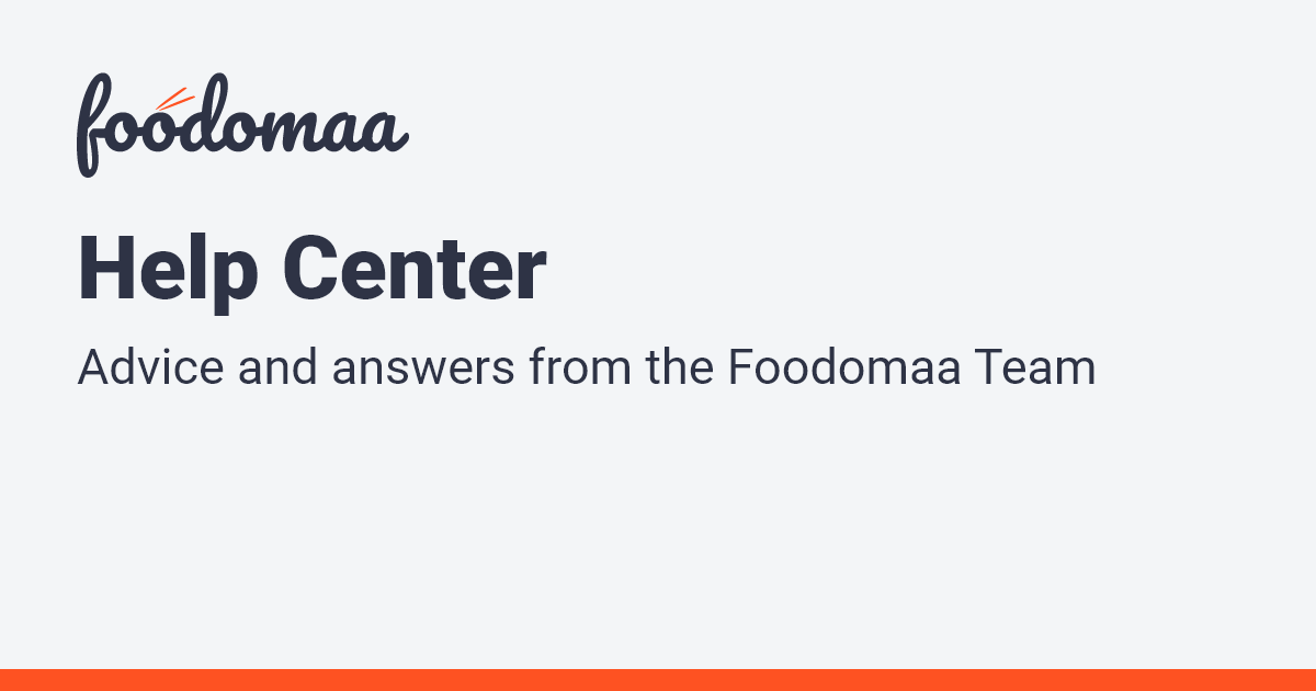 Foodomaa Help Center